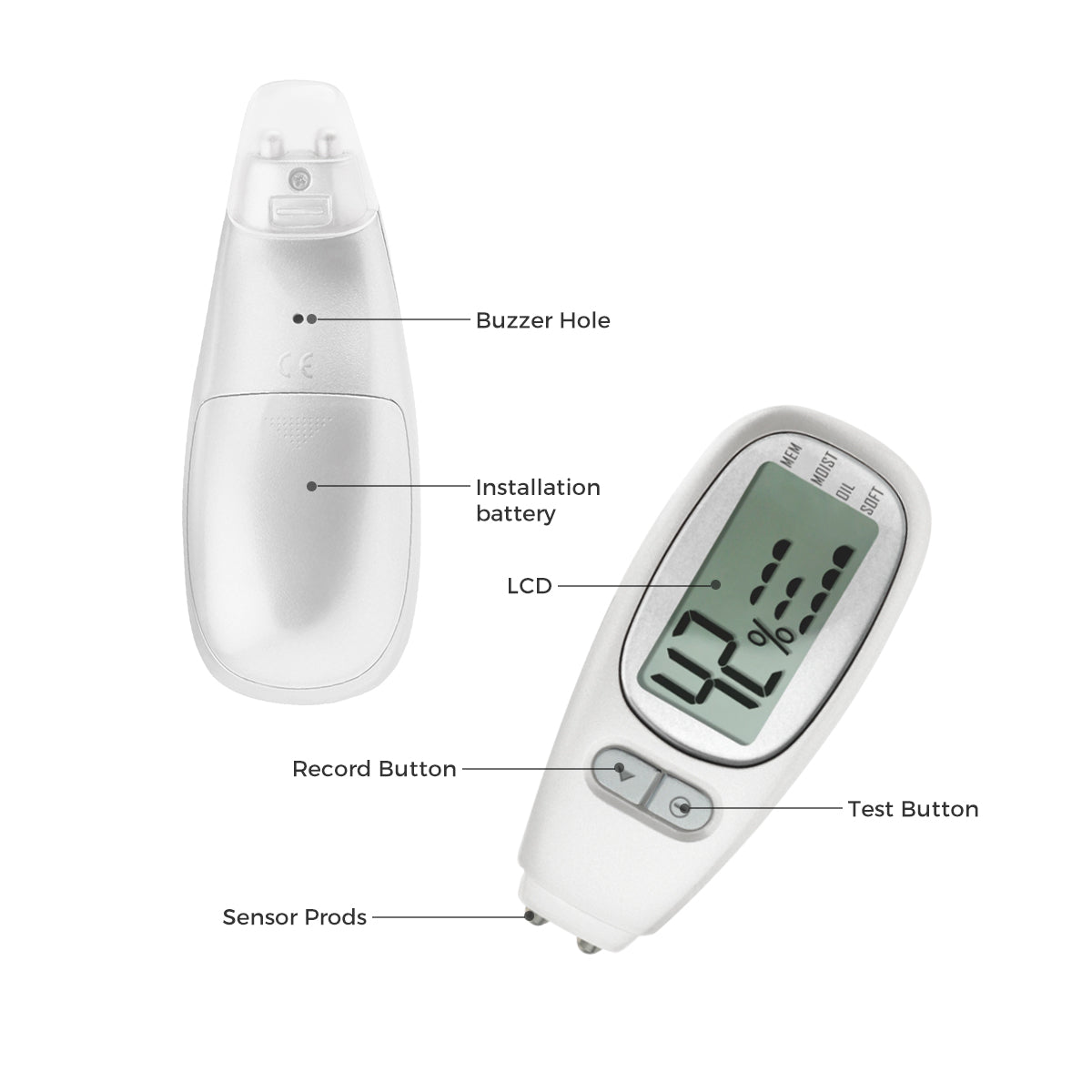 Rxmoore Skin Moisture Meter | LCD Digital Skin Analysis Device